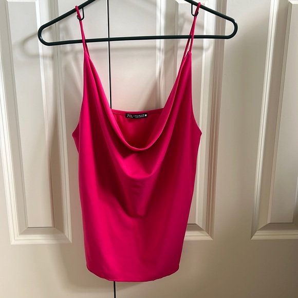 Zara | Tops | Zara Hot Pink Scoop Neck Tank Top | Poshmark